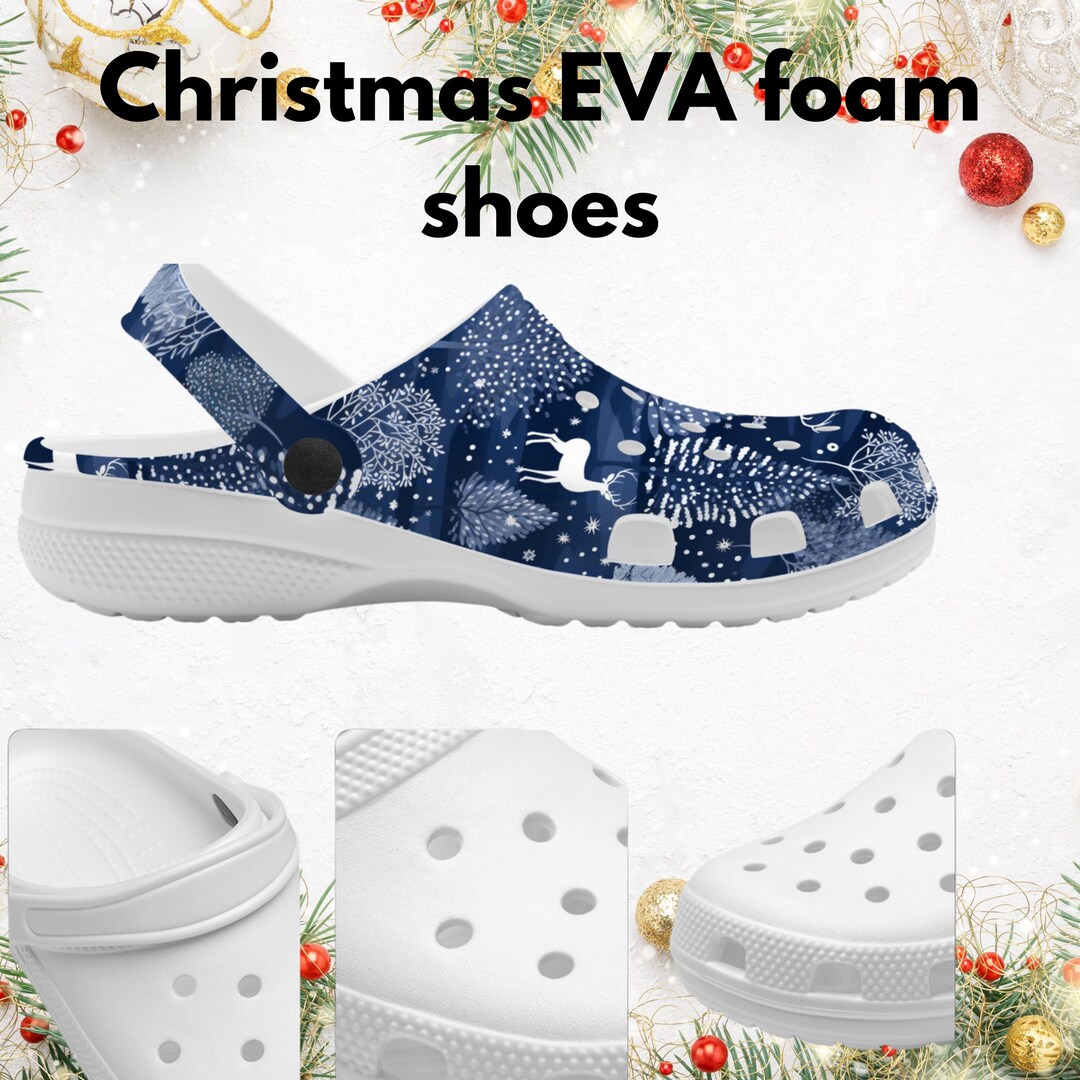 Blue Christmas-themed Clogs Festive Christmas Gifts Unique Gifting ...