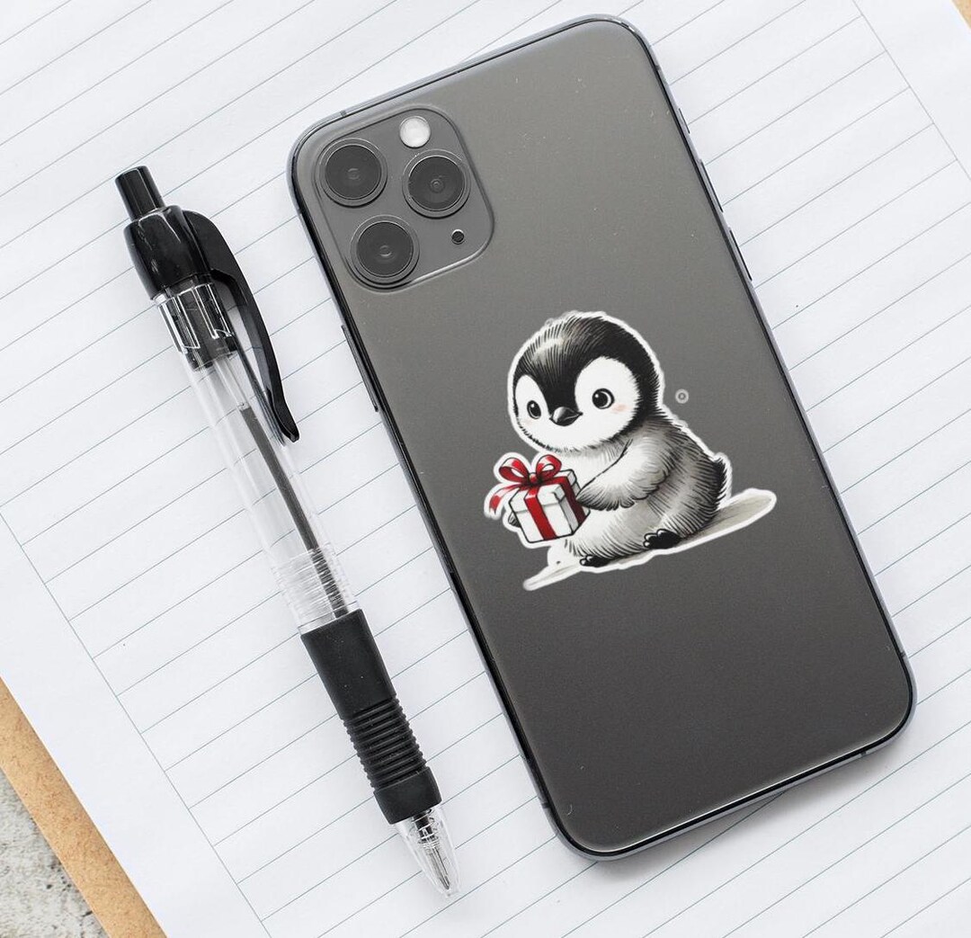 Animal Winter Sticker Gift Label Box Set Penguin Design Snow Scene ...