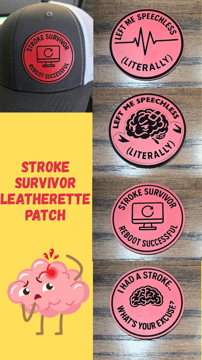 Stroke Survivor Recovery Gift Idea Leatherette Patch for Baseball Hat ...