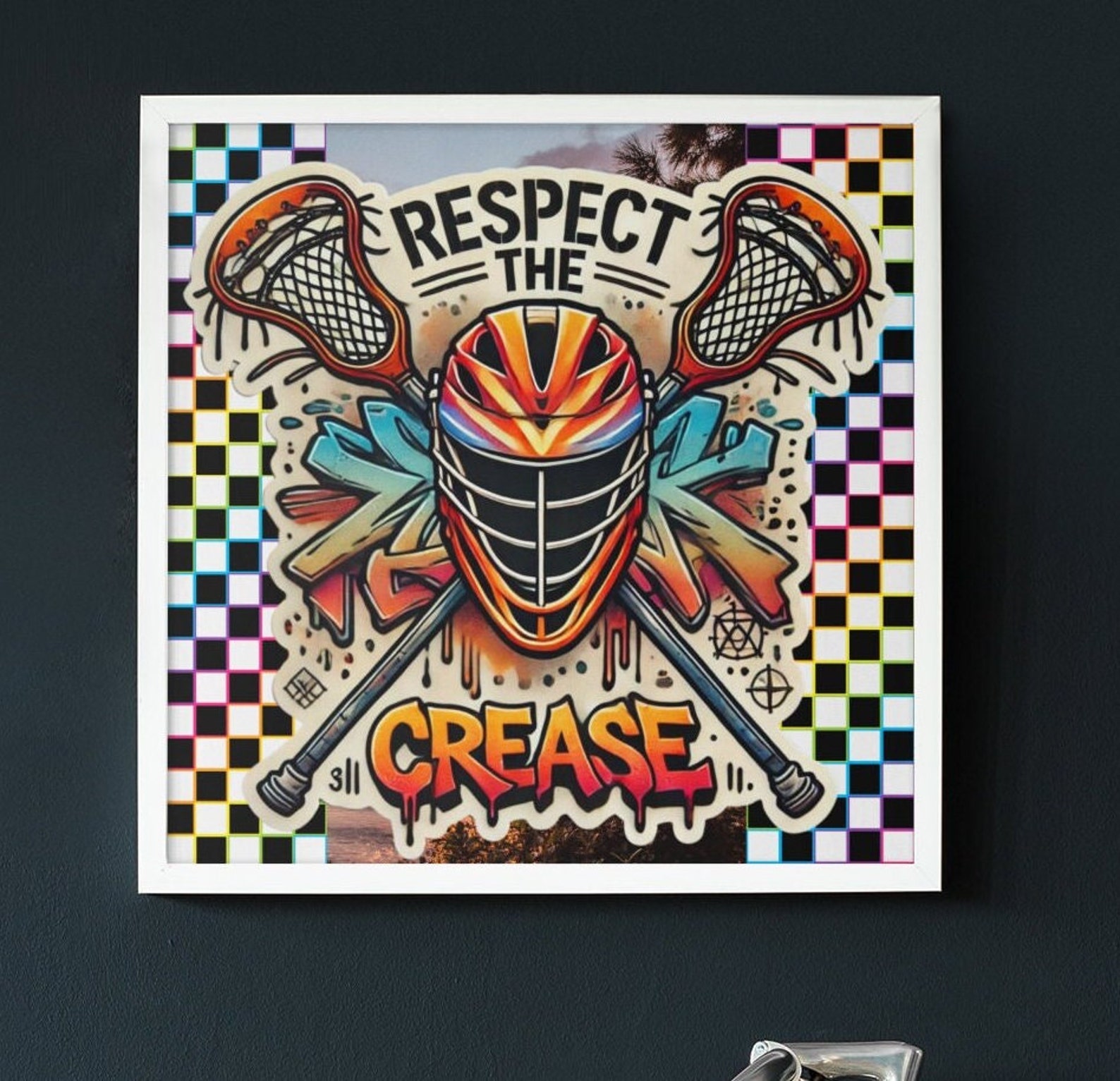 Graffiti-style Lacrosse Poster Players Custom Lacrosse Wall Decor Game ...