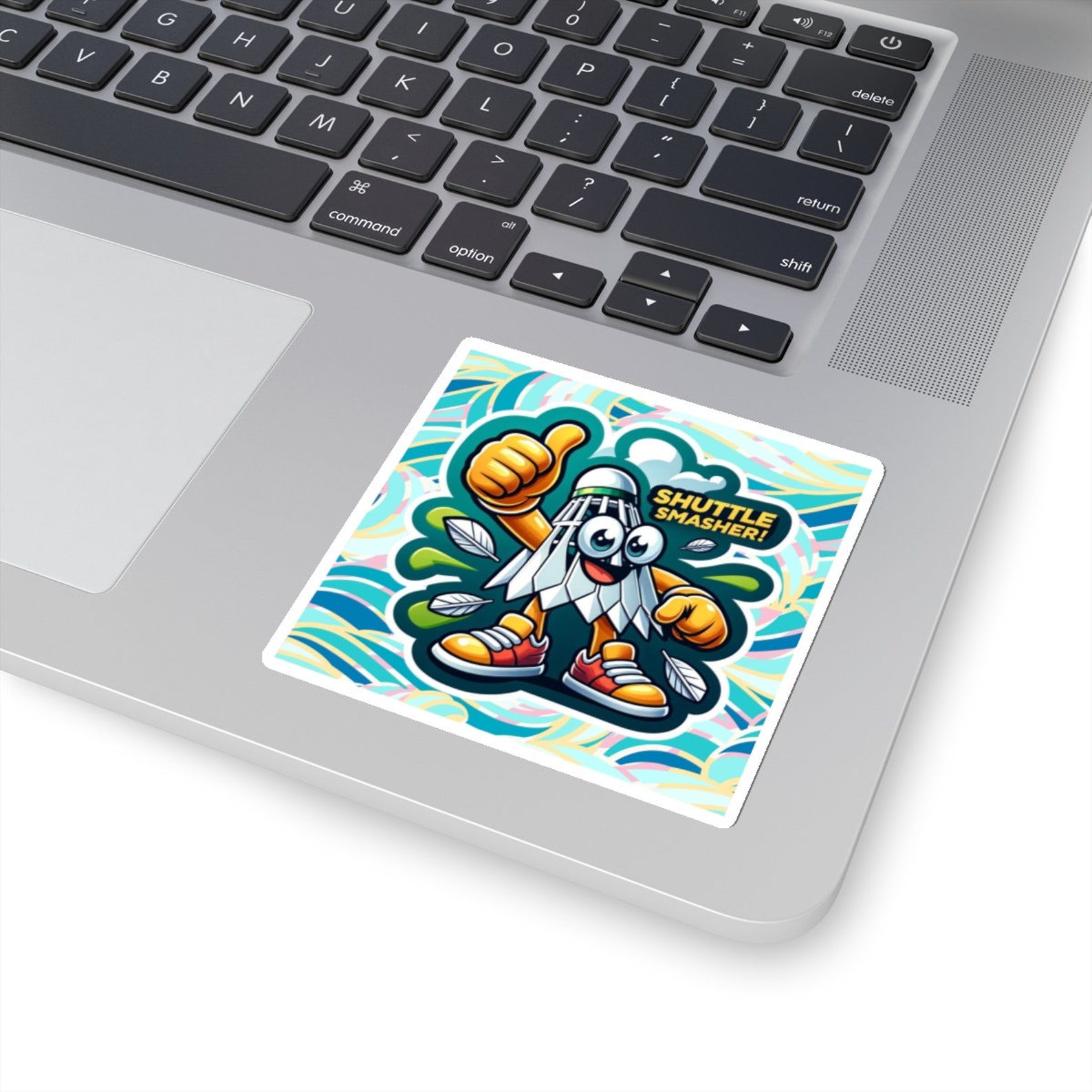 Badminton Thumbs up Sticker Shuttlecock Racket Sport Fun Laptop Decal ...