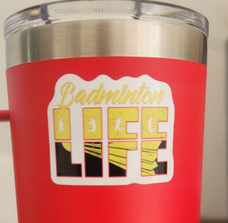 Badminton Sticker Sheet Decal Badminton Team Reward Water Bottle ...