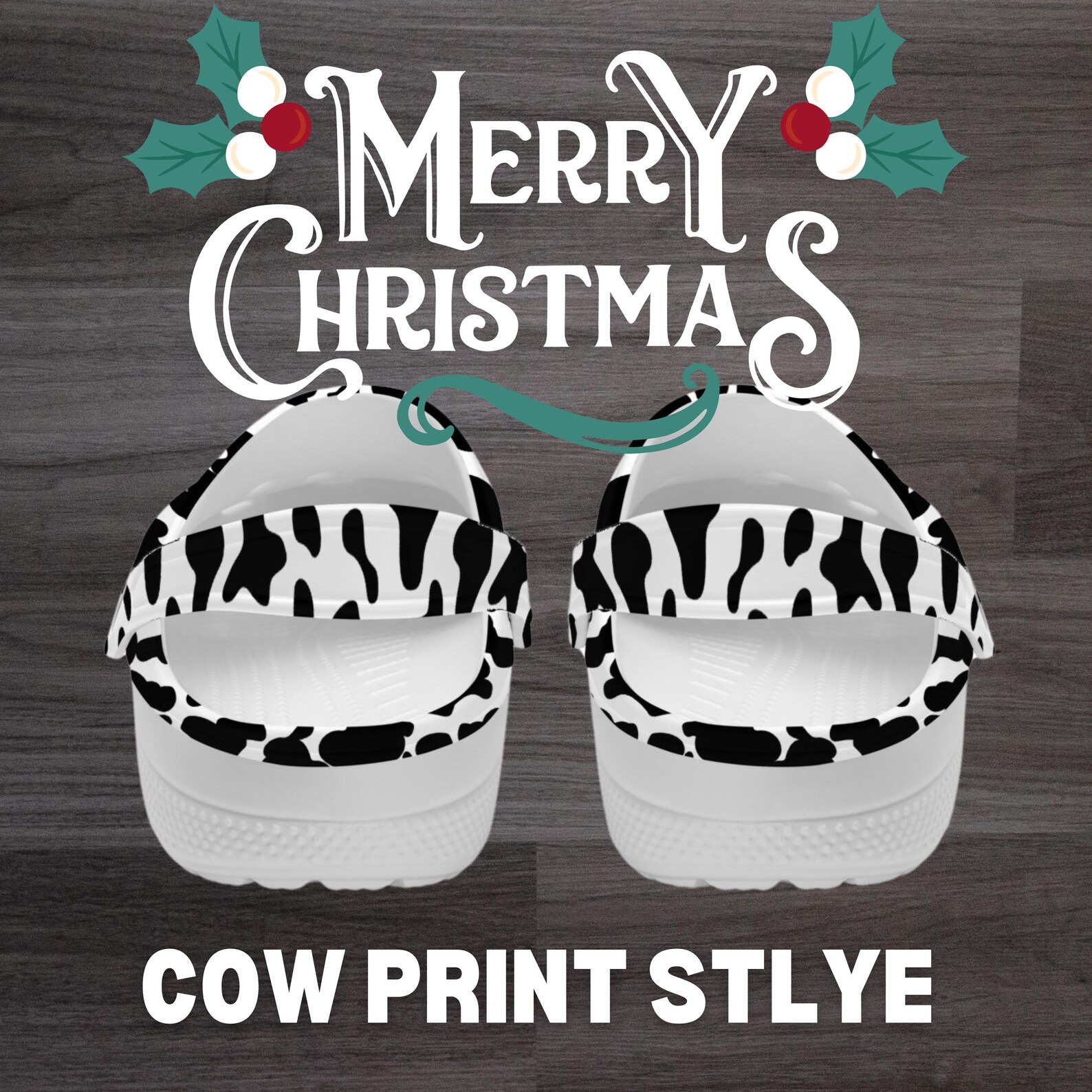 Cow Print Clogs Comfortable Walking Shoes Foam Slip on Gift for Animal ...