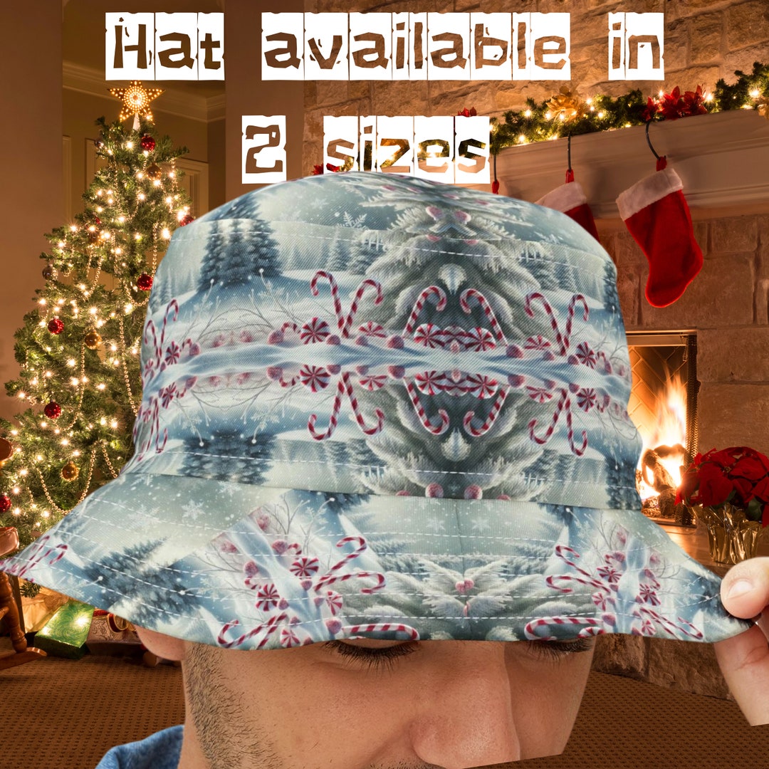 Candy Cain Christmas Bucket Hat Winter Wonderland Getaway Tropical ...