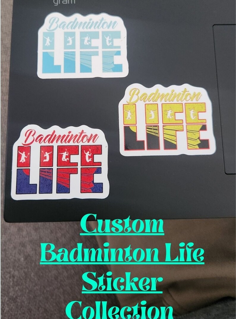 Badminton Sticker Sheet Decal Badminton Team Reward Water Bottle ...