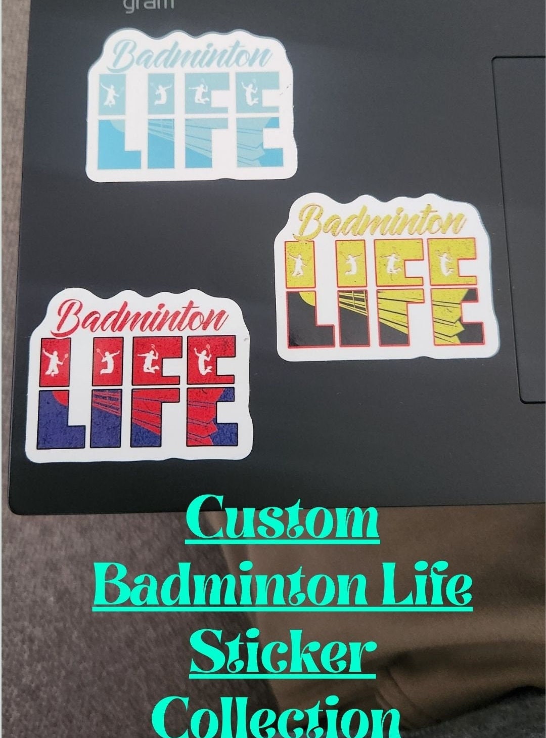 Badminton Sticker Sheet Decal Badminton Team Reward Water Bottle ...