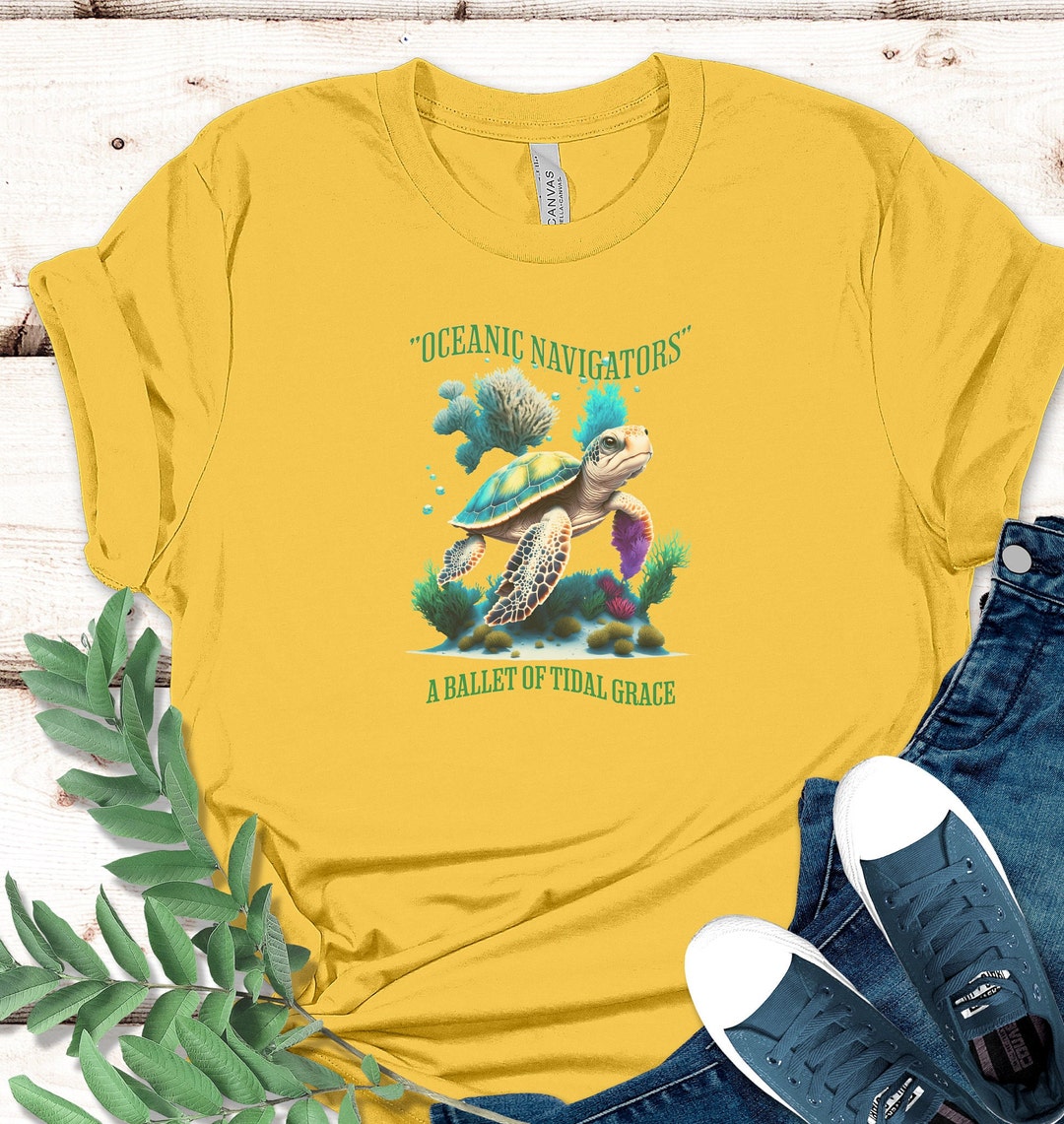 Sea Turtle Graphic Tee Summer Beach Surf Sand T-shirt Ocean-themed ...