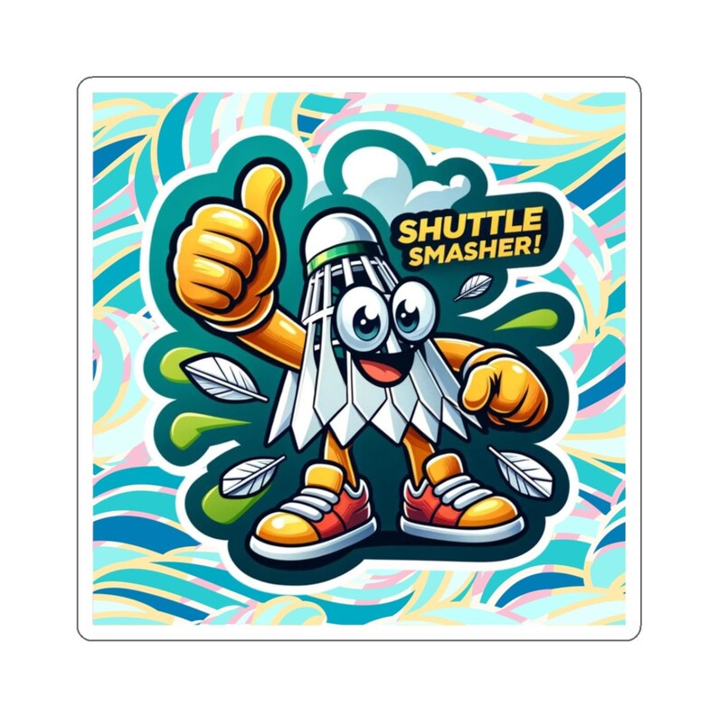 Badminton Thumbs up Sticker Shuttlecock Racket Sport Fun Laptop Decal ...