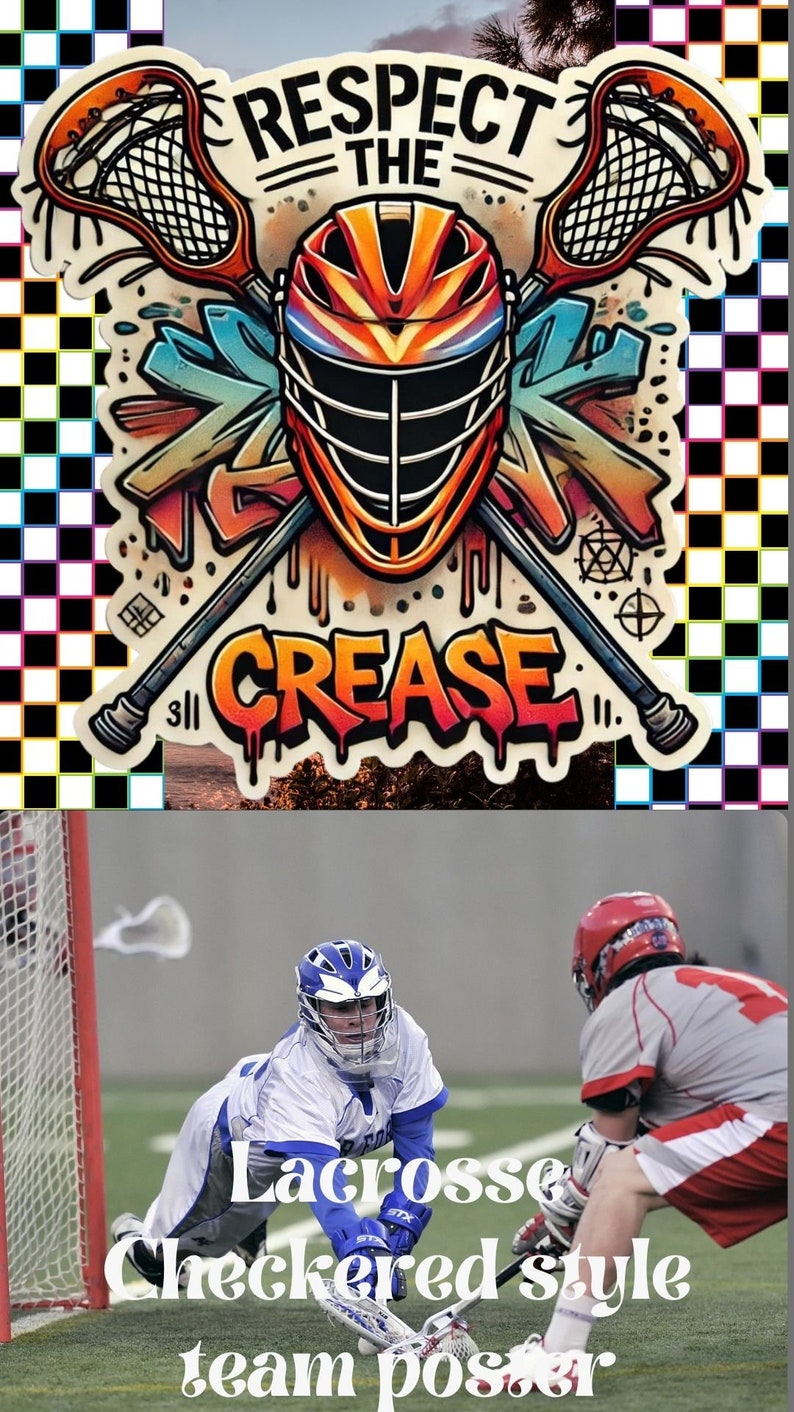 Graffiti-style Lacrosse Poster Players Custom Lacrosse Wall Decor Game ...