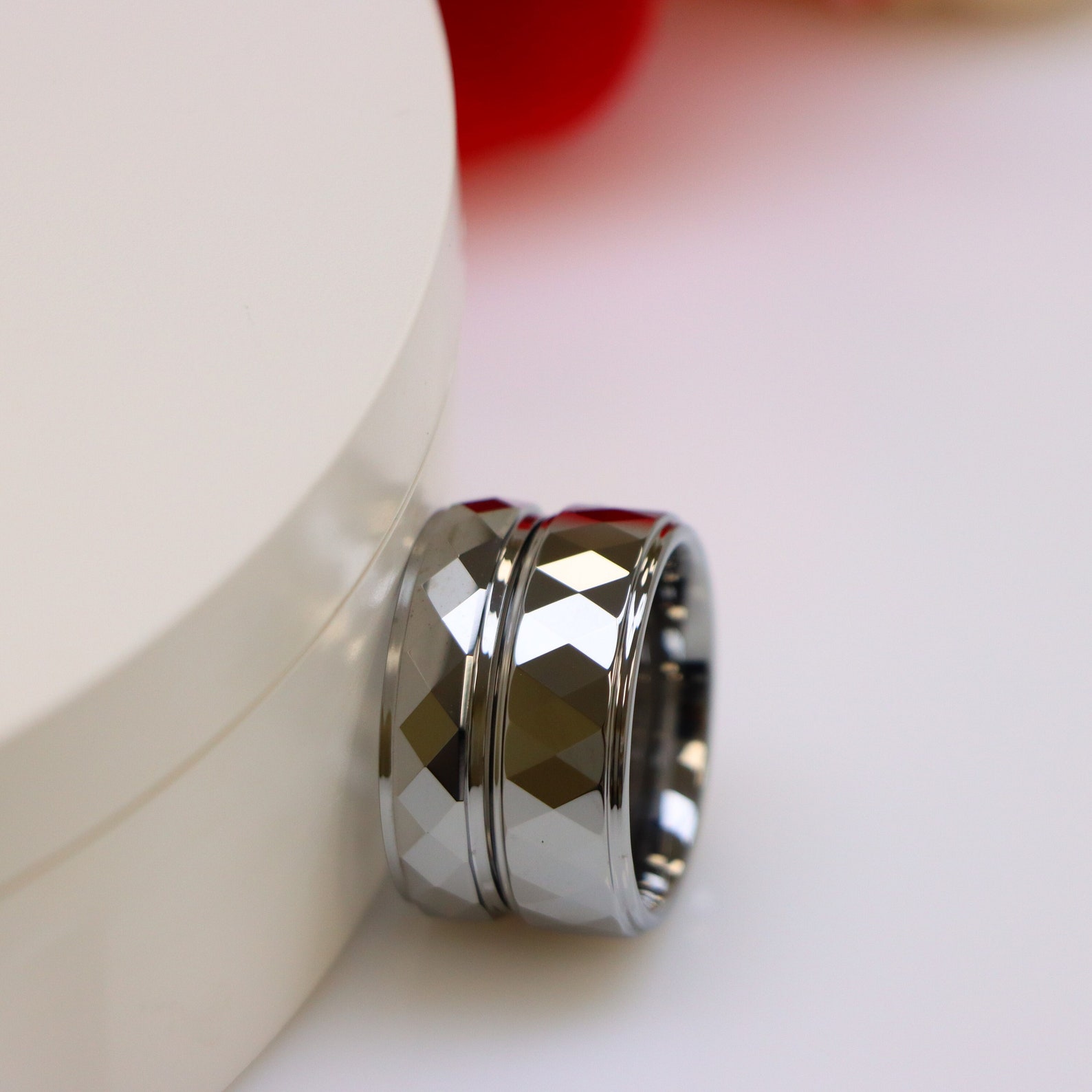 High Polished Brushed Shiny Rings, Couple Engagement Rings, Silver ...