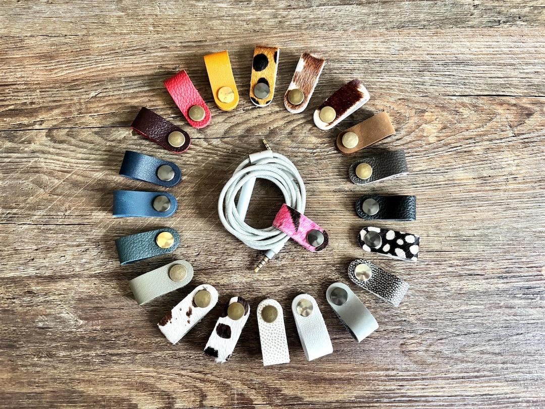 Colourful Leather Cord Tidy | 2 for 5 | 10 for 20 | Cable Organiser ...