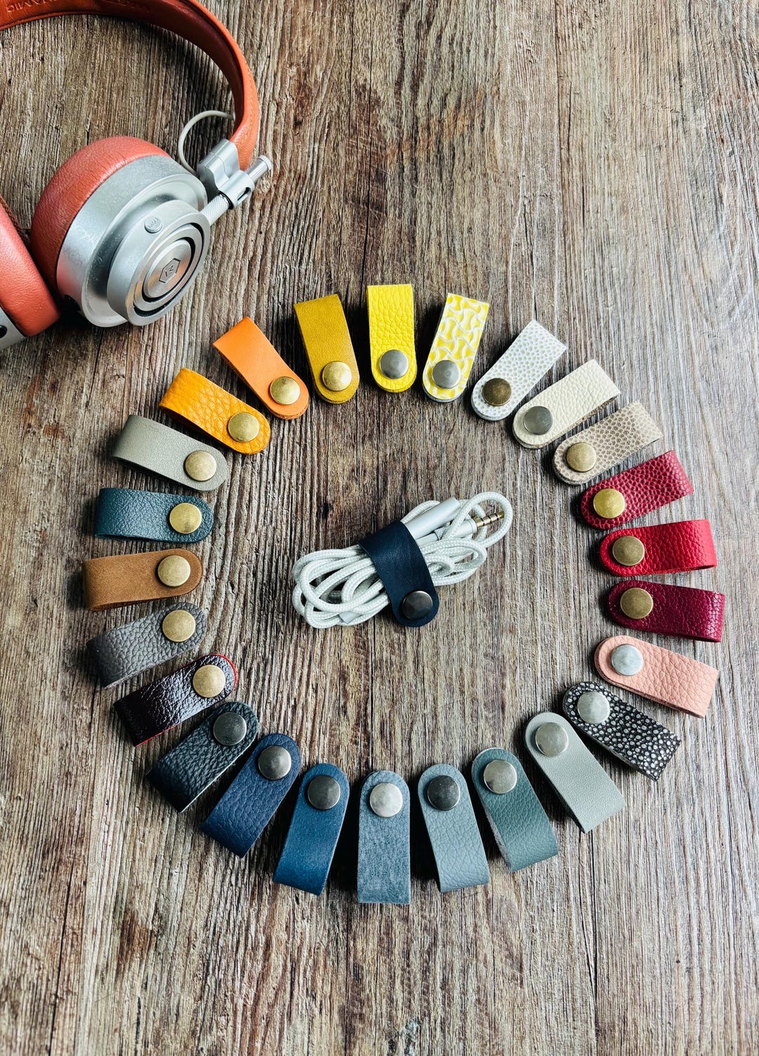Colourful Leather Cord Tidy | 2 for 5 | 10 for 20 | Cable Organiser ...