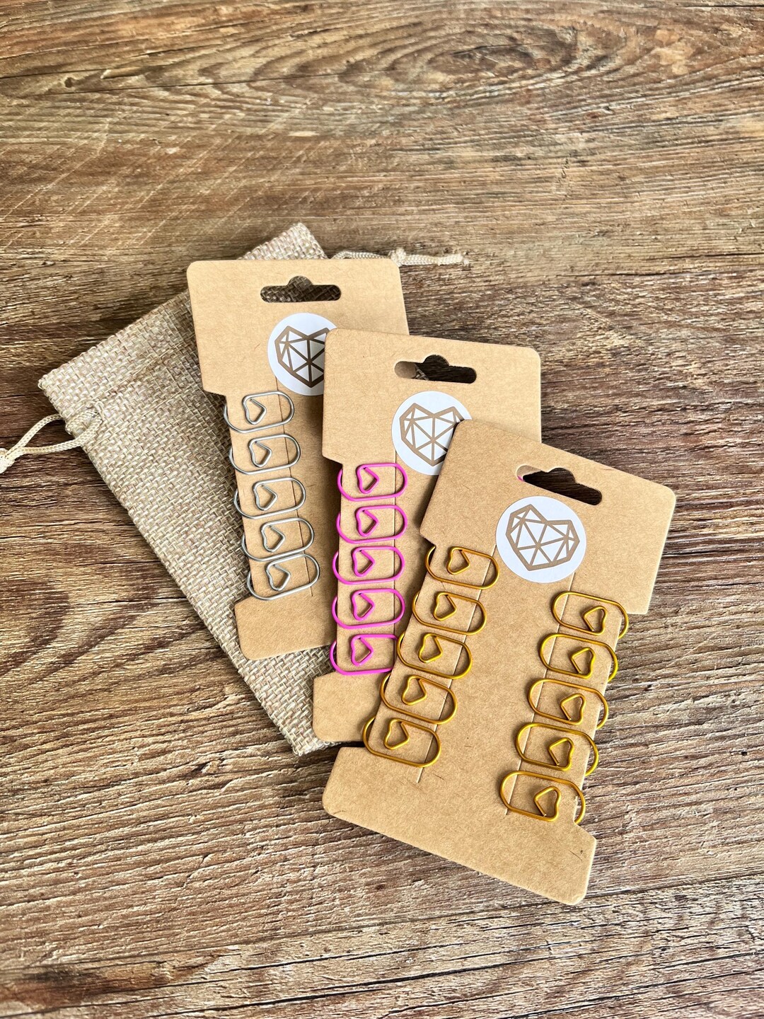Lux Mini Paper Clips in Bronze, Pink, Silver | With Heart Design | Pack ...