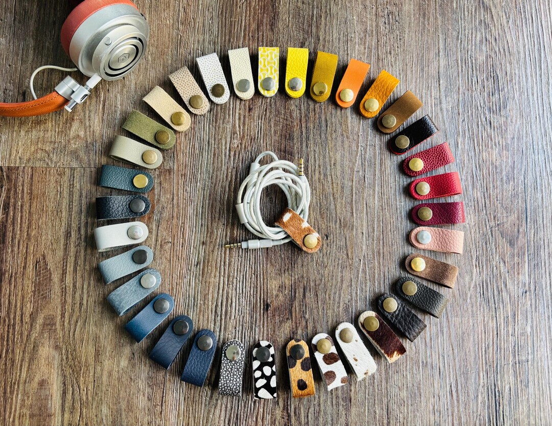 Colourful Leather Cord Tidy | 2 for 5 | 10 for 20 | Cable Organiser ...