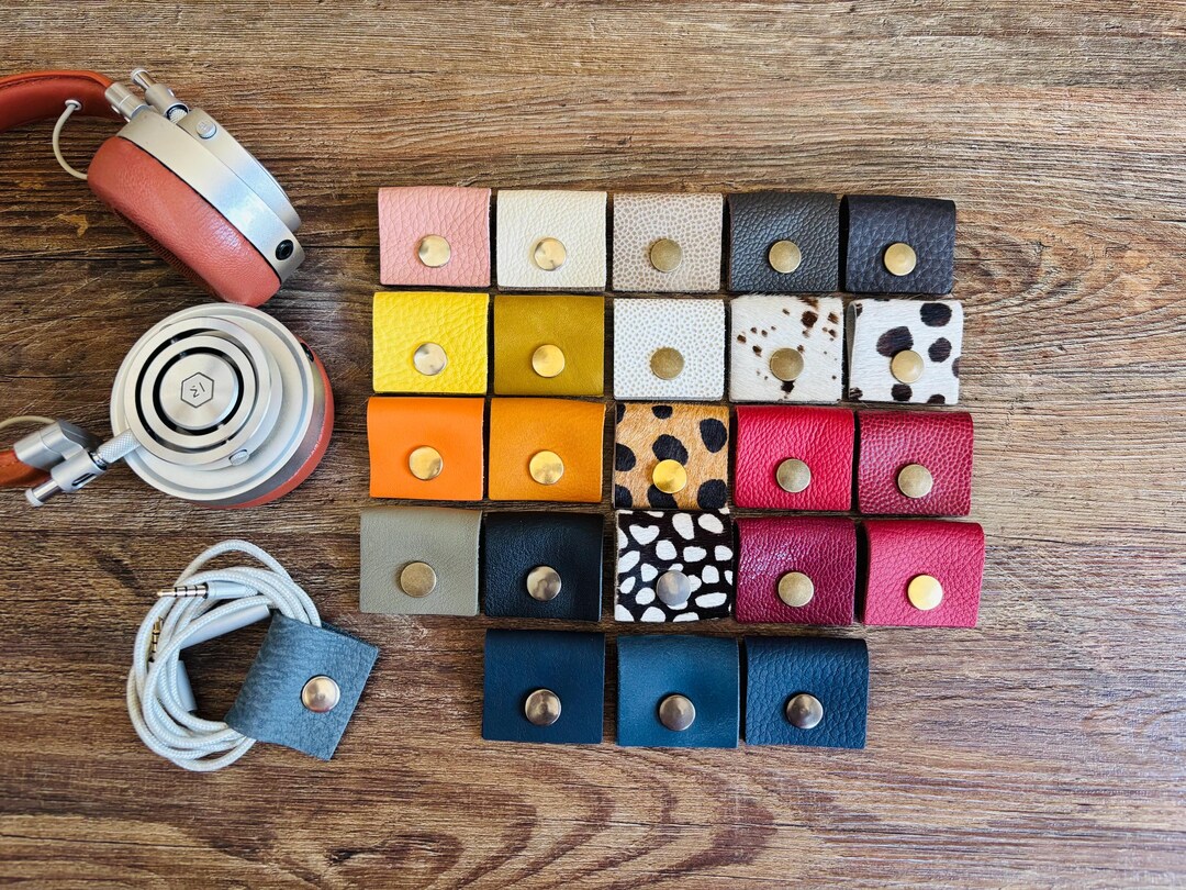 Colourful Leather Cord Tidy | Cable Keeper | Cord Wrap | 2 for 5 | 10 ...