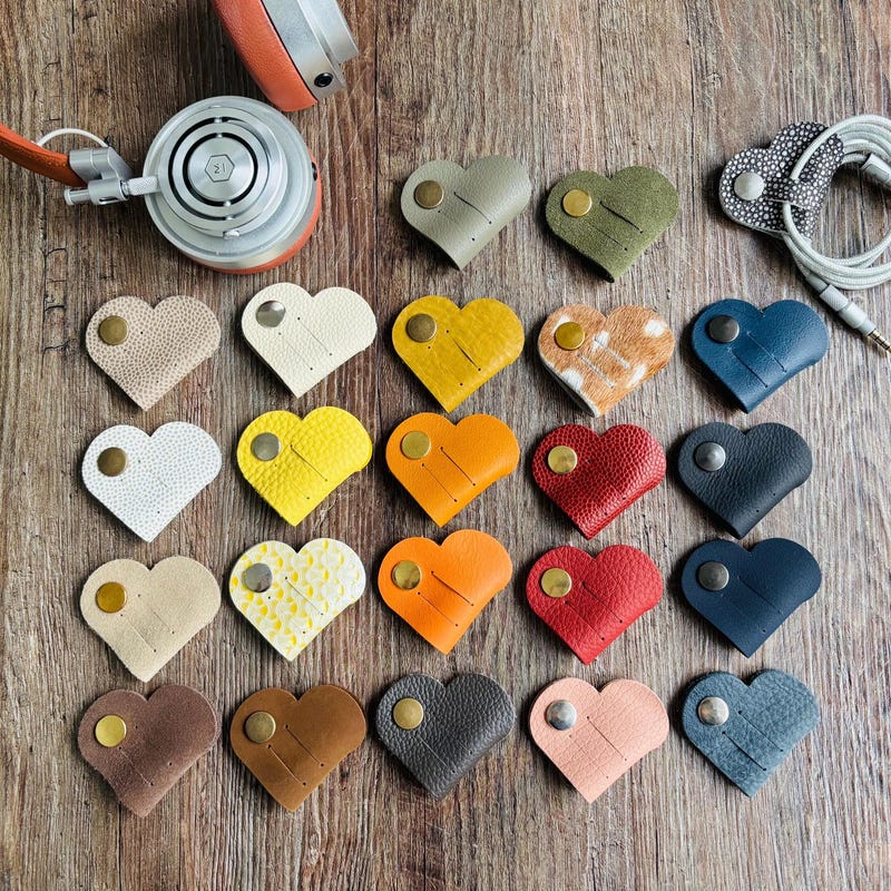 Leather Snap Cable Holder - Etsy UK