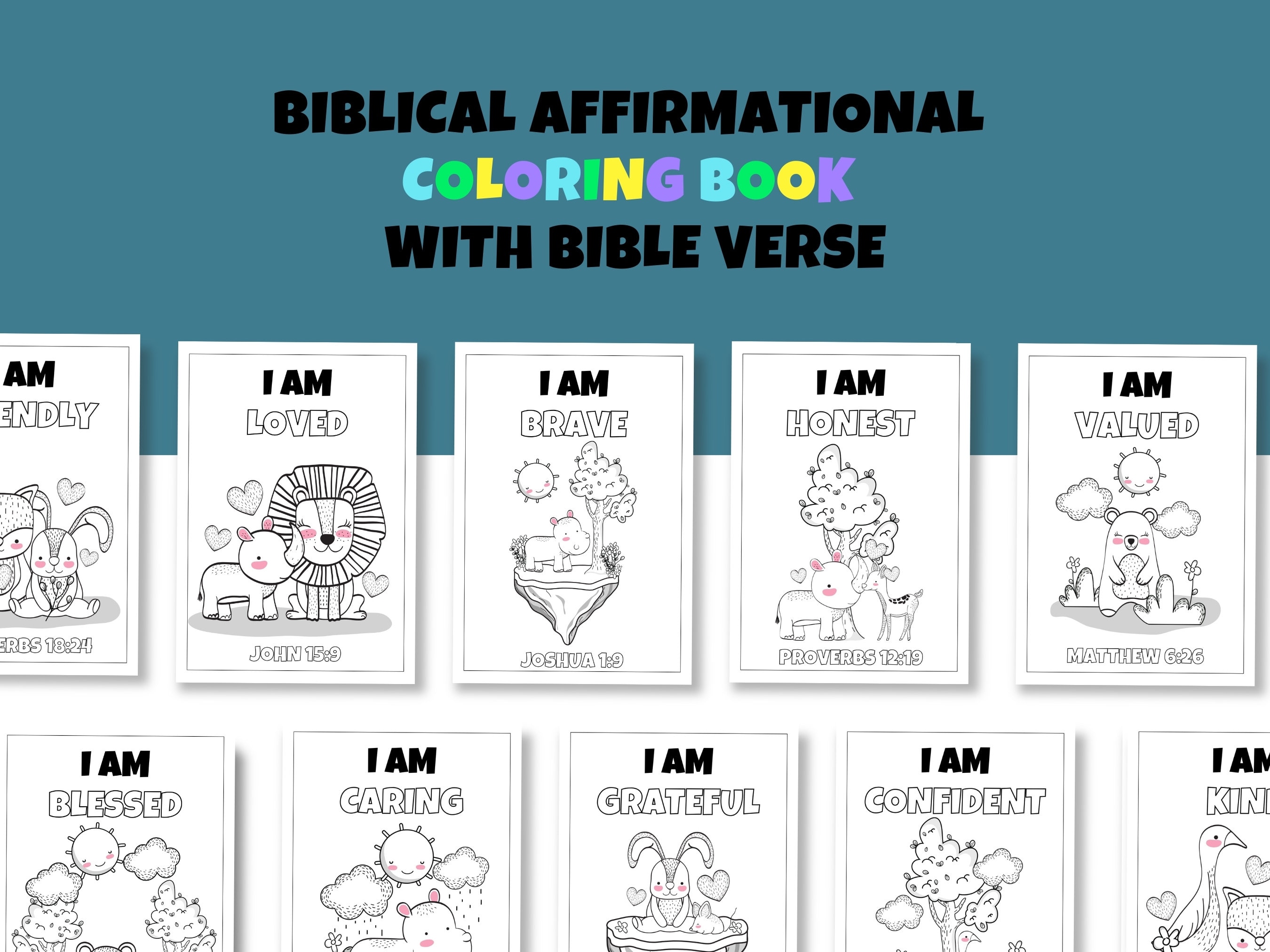 Christian Bible Verse Coloring Pages for Kids Preschool Bible Verses ...