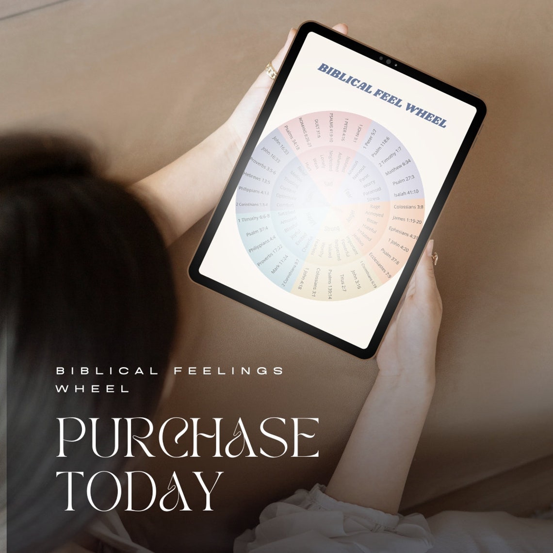 Biblical Emotions Wheel-printable Mental Health Therapy Tools Emotional ...