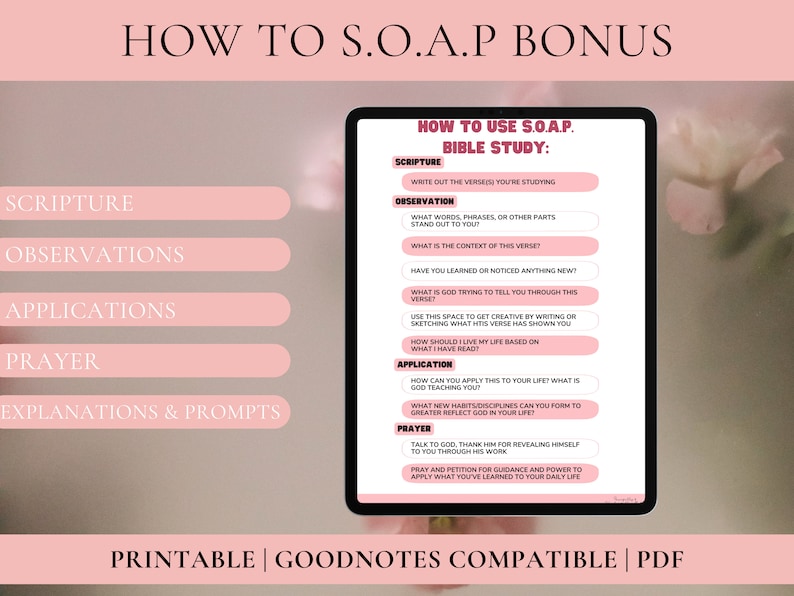 Bible Study SOAP Template | Verse Mapping | Bible Journal | Bible ...