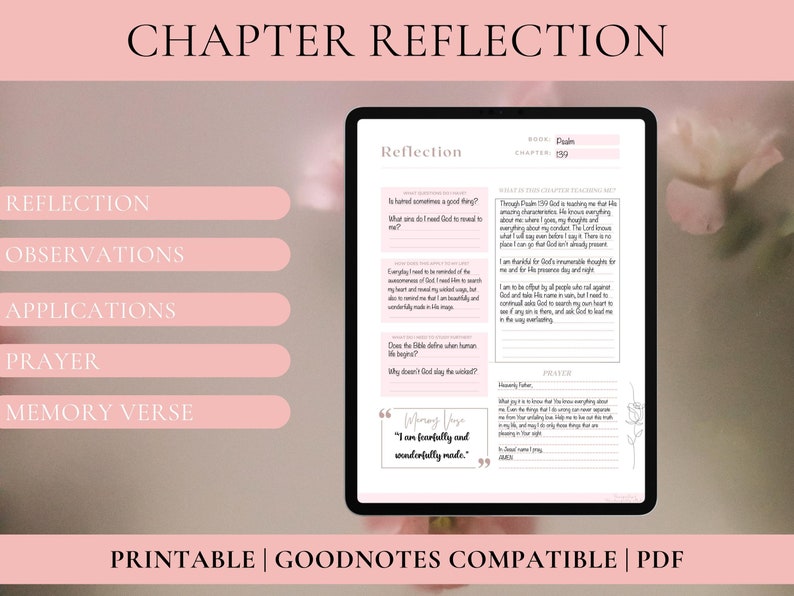 Bible Chapter Summary Template: Study & Reflection (PDF & Digital) - Etsy