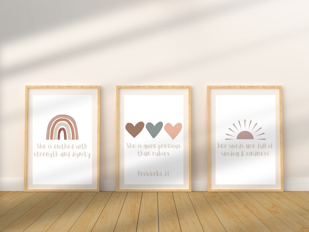 Christian Nursery Artwork & Prints Bible Verse Wall Art Boho Bible ...