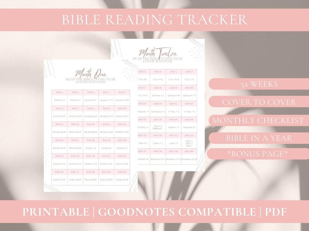 Cover to Cover Bible Reading Plan| Printable Bible in 1 Year Bible | 52 ...