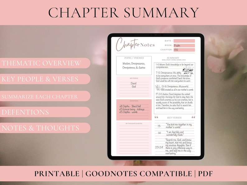 Bible Chapter Summary Template | Bible Study | Bible Template | Bible ...