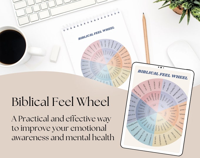 Biblical Emotions Wheel-printable Mental Health Therapy Tools Emotional ...