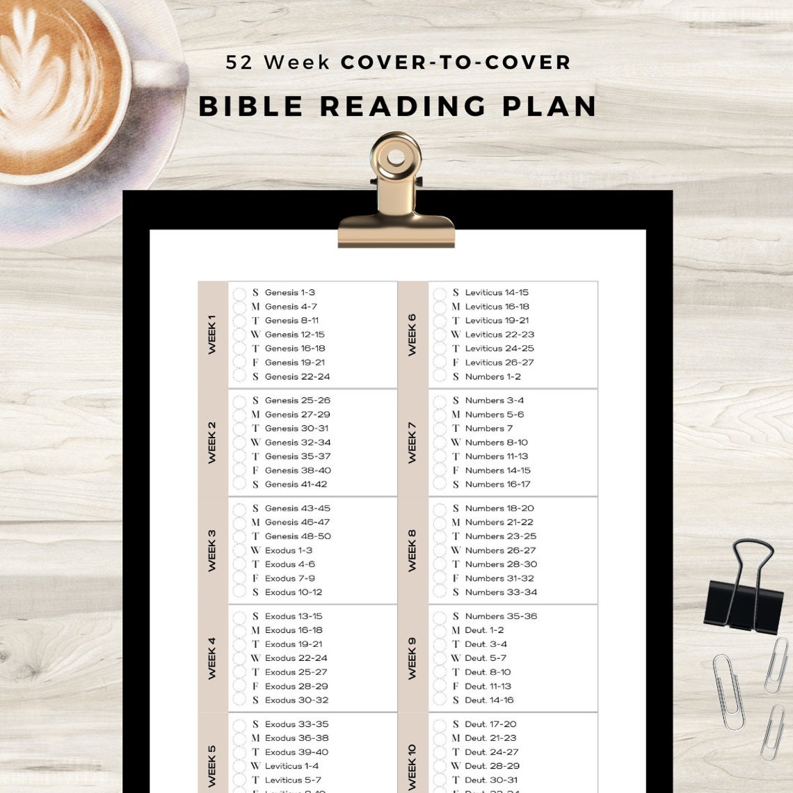 Cover to Cover Bible Reading Plan| Printable Bible in 1 Year Bible | 52 ...