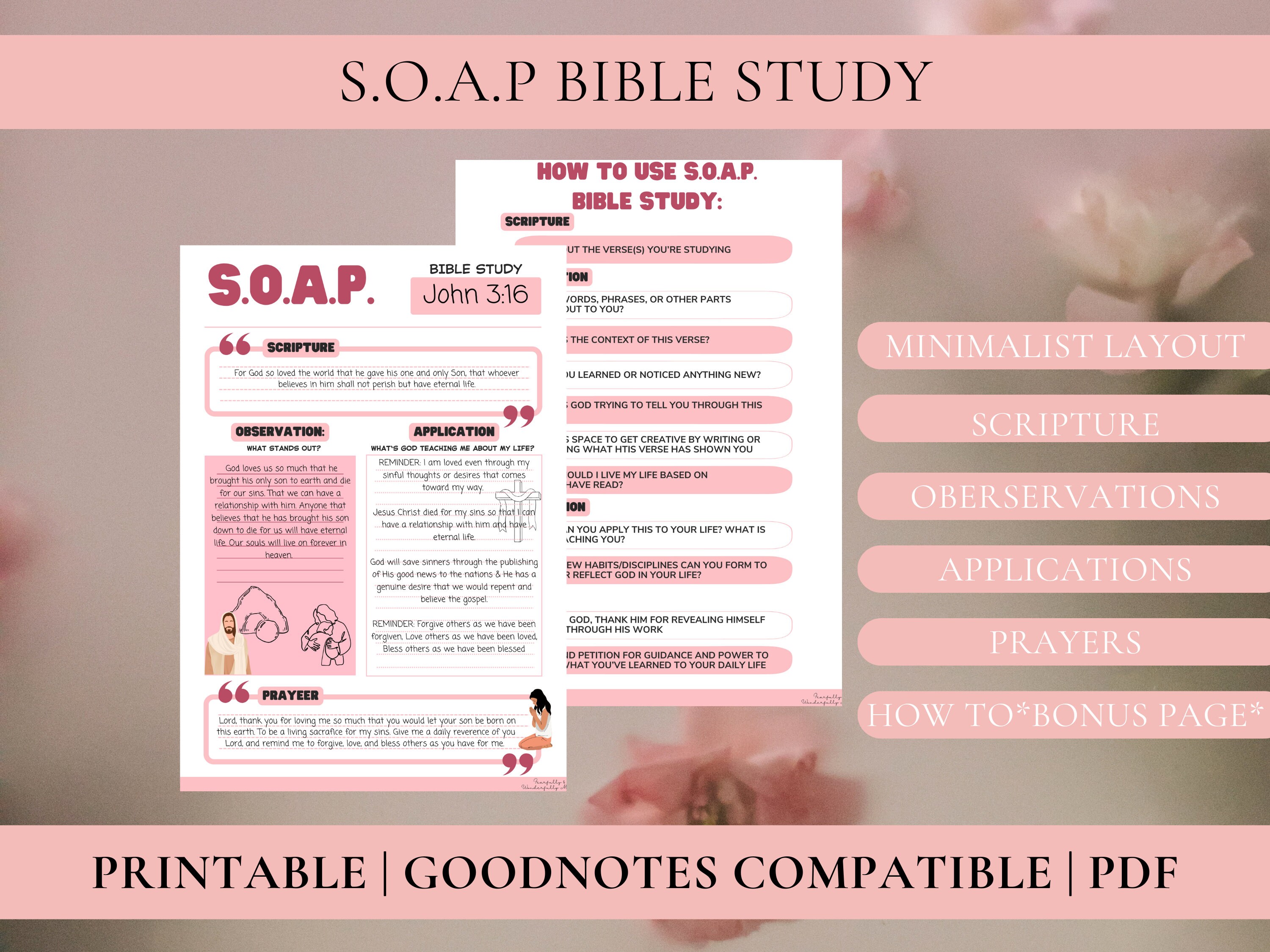Bible Study SOAP Template Verse Mapping Bible Journal Bible Summary ...