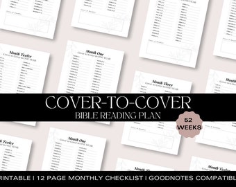 Cover to Cover Bible Reading Plan Printable Bible in 1 Year Bible 52 ...