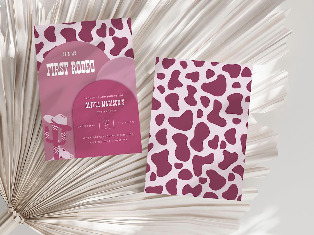 Invitación de cumpleaños imprimible del Salvaje Oeste, primer rodeo de ...