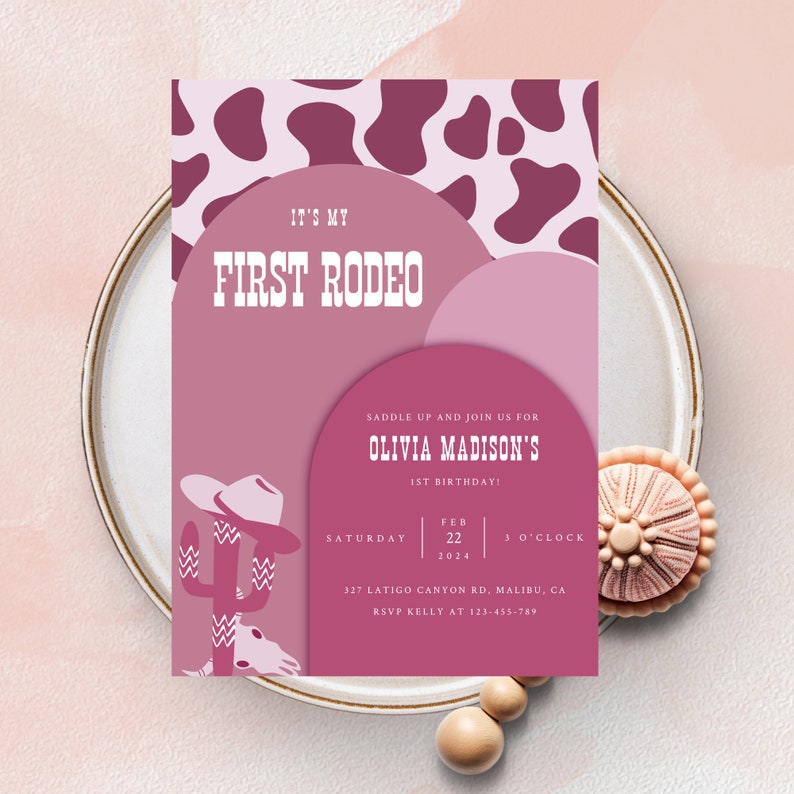 Invitación de cumpleaños imprimible del Salvaje Oeste, primer rodeo de ...