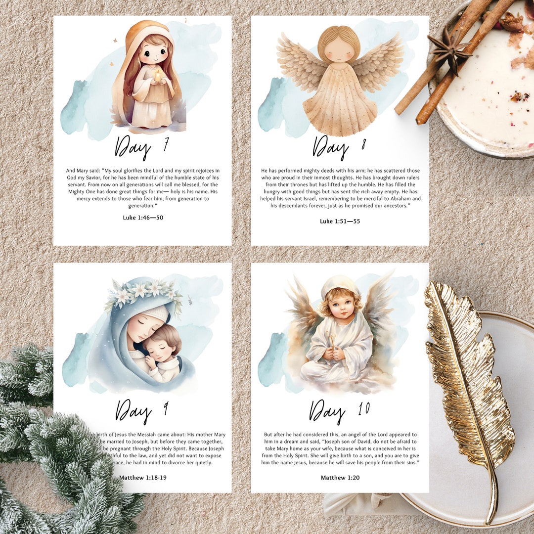Advent Scripture Cards Advent Calendar for Kids Christmas - Etsy