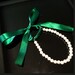 Green Ribbon Lace Pearl Necklace,pearl Ribbon Necklace, Pearl Necklace ...