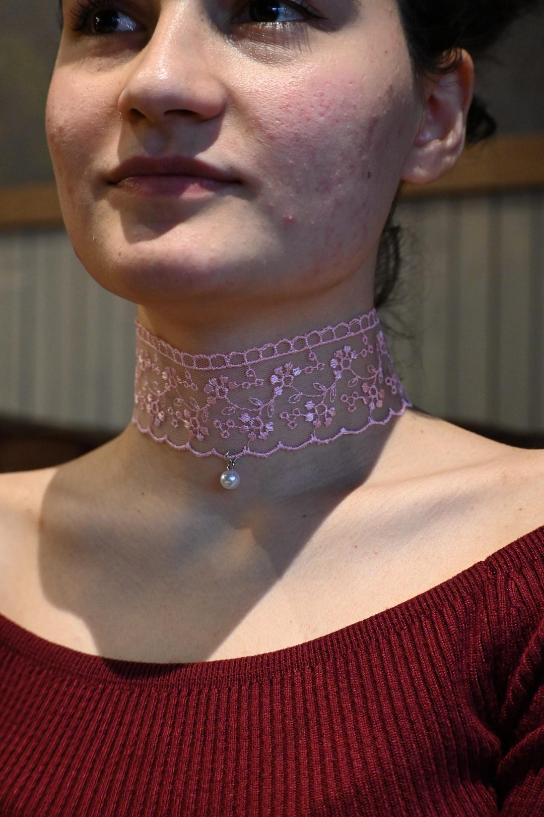 Handmade Pink Lace Choker Necklace – Victorian-inspired Fairycore ...