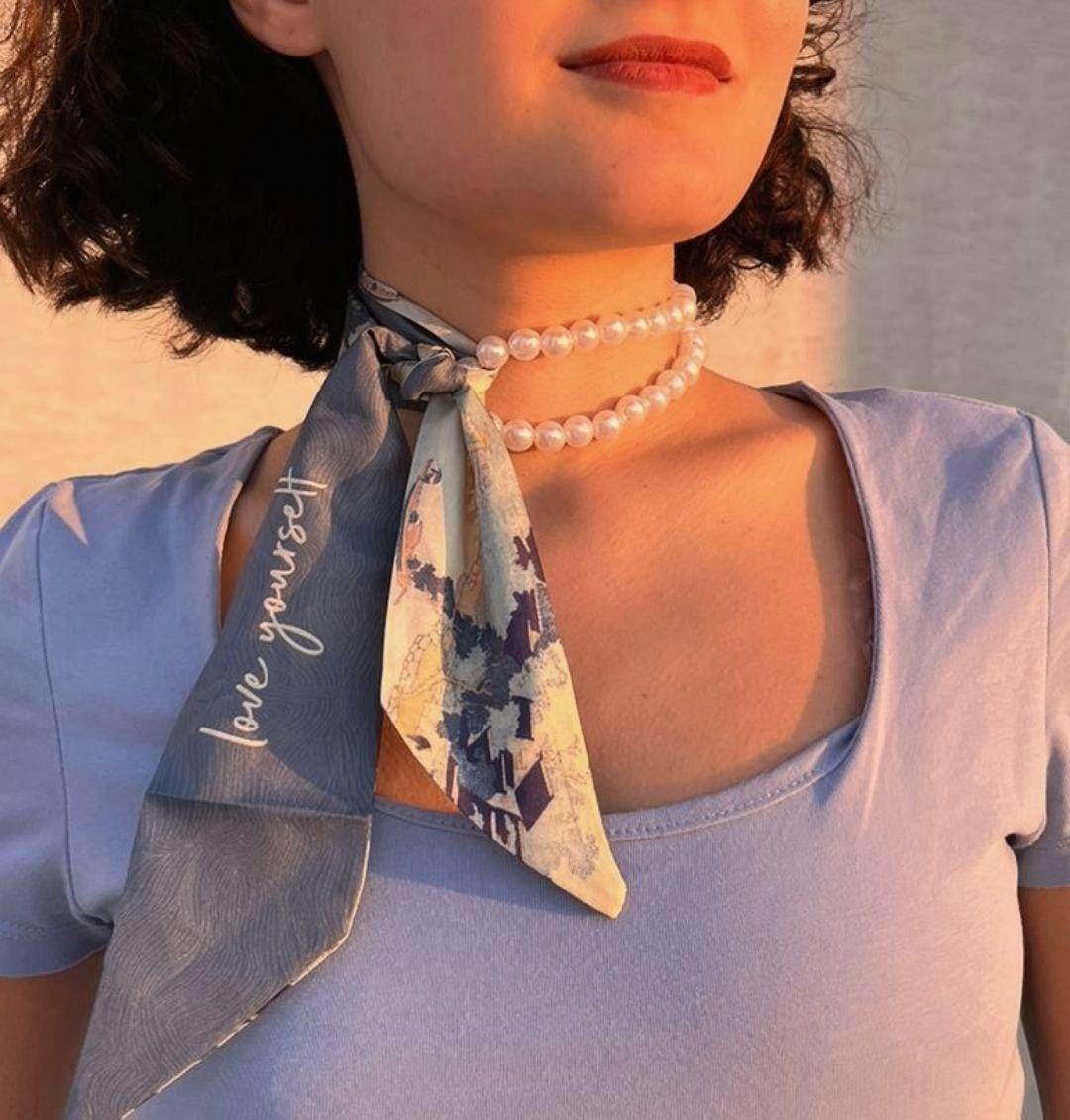 Pearl Scarf, French Style Stylish Scarf, Paris Scarf ,personalised ...