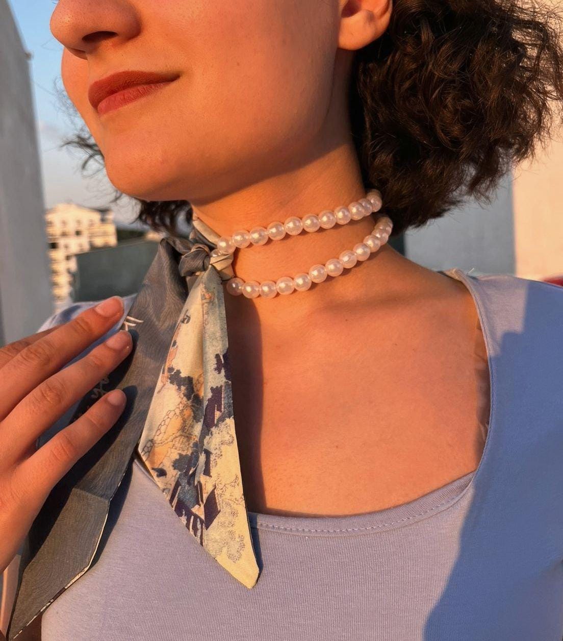 Pearl Scarf, French Style Stylish Scarf, Paris Scarf ,personalised ...
