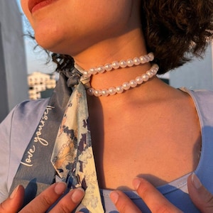 Pearl Scarf, French Style Stylish Scarf, Paris Scarf ,personalised ...