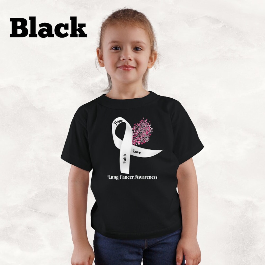 Kids Lung Cancer Awareness Heavy Cotton Tee, Kids Cancer Tee, Kids ...