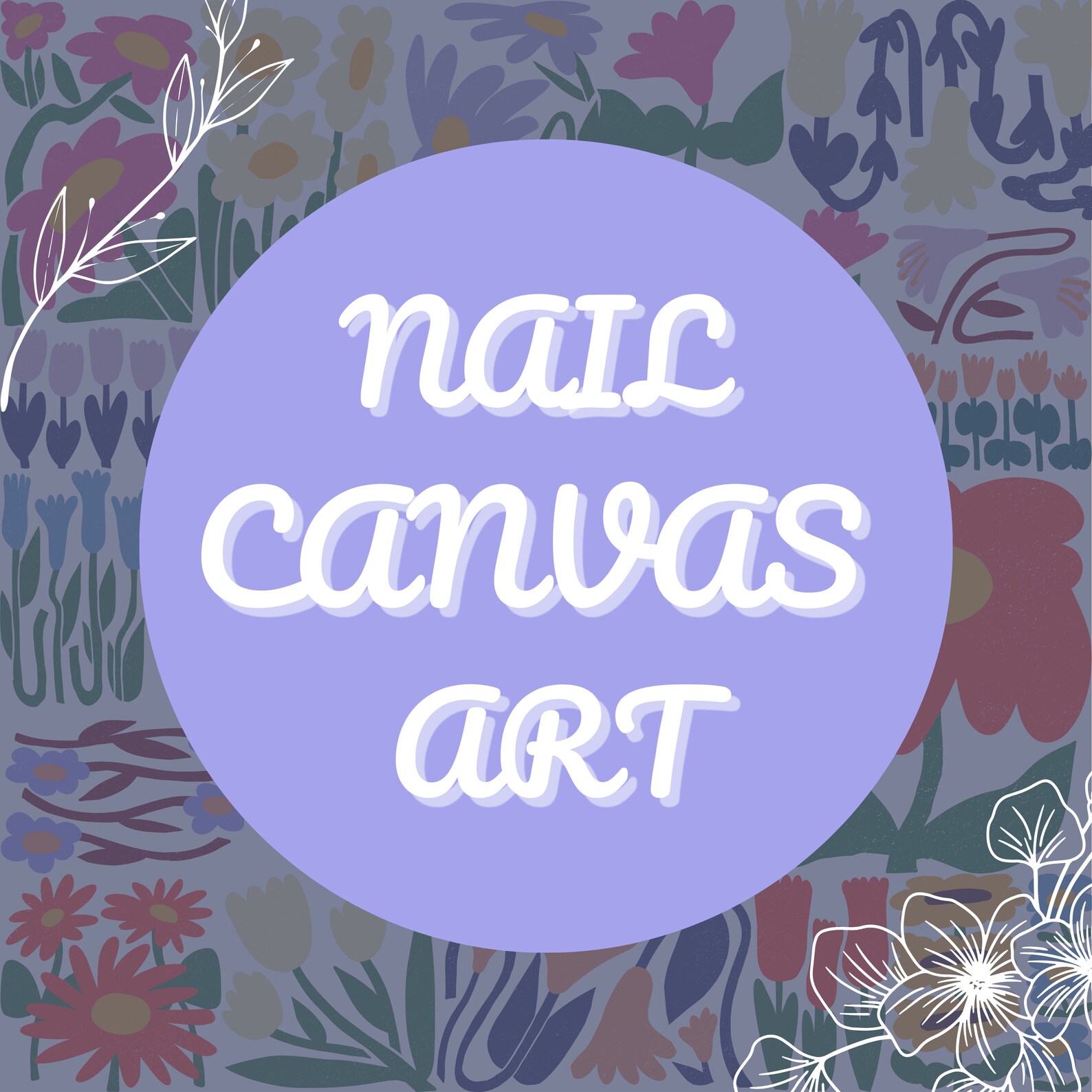 Floral Doodle Hand Painting Nail Art Practice Sheet 01, Nail Art Design ...