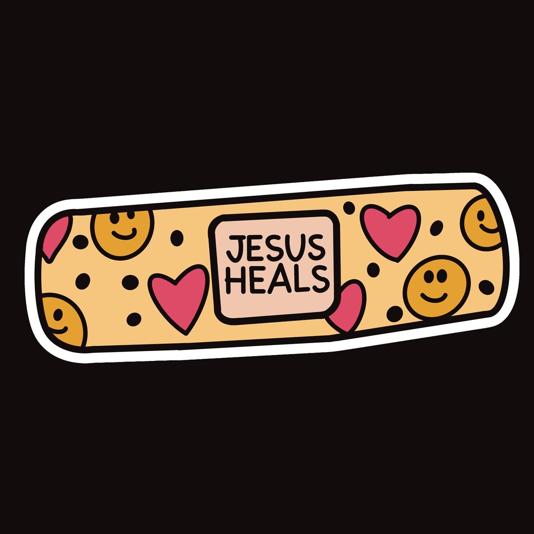 Jesus Heals Band-aid Sticker - Etsy