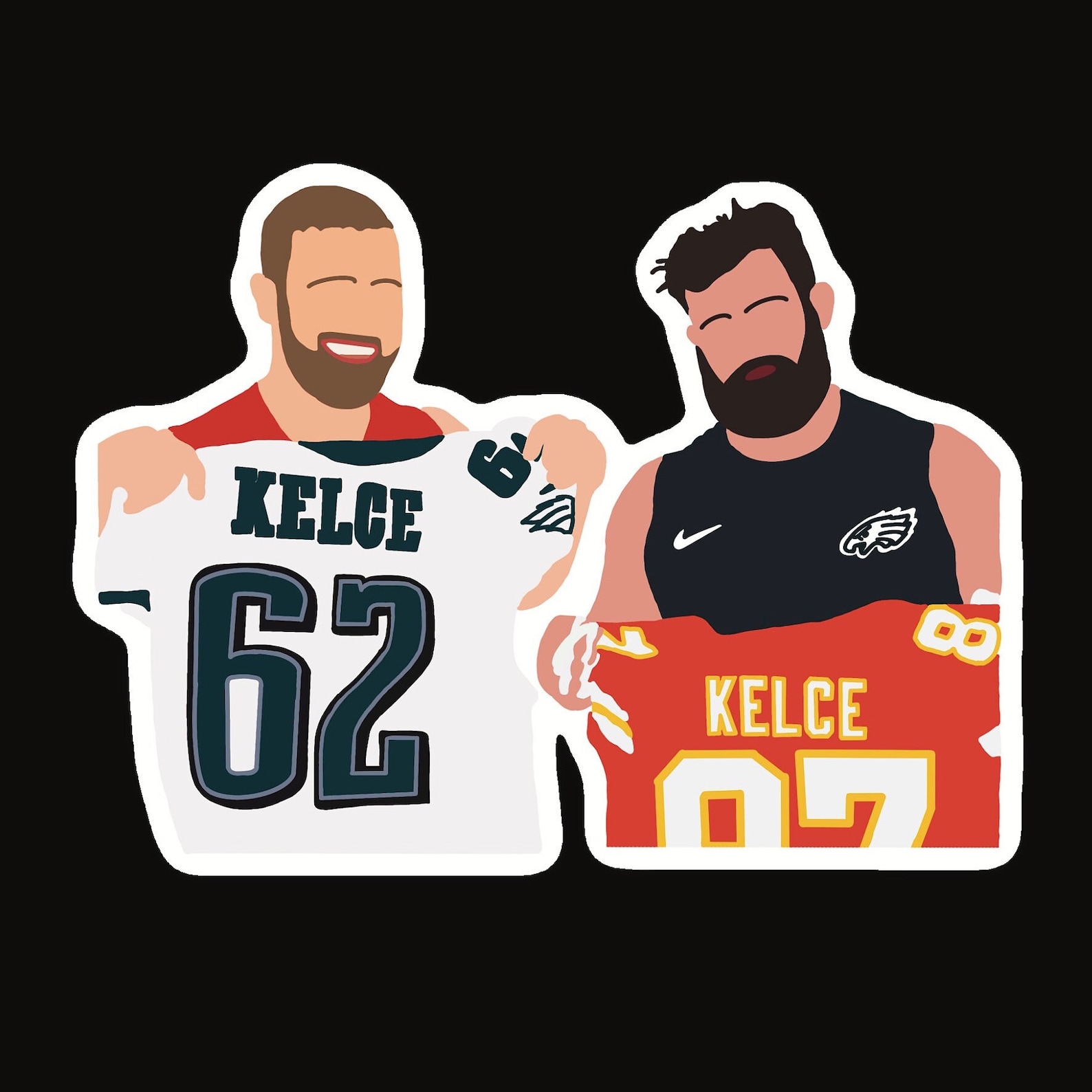 Jason and Travis Kelce Sticker - Etsy