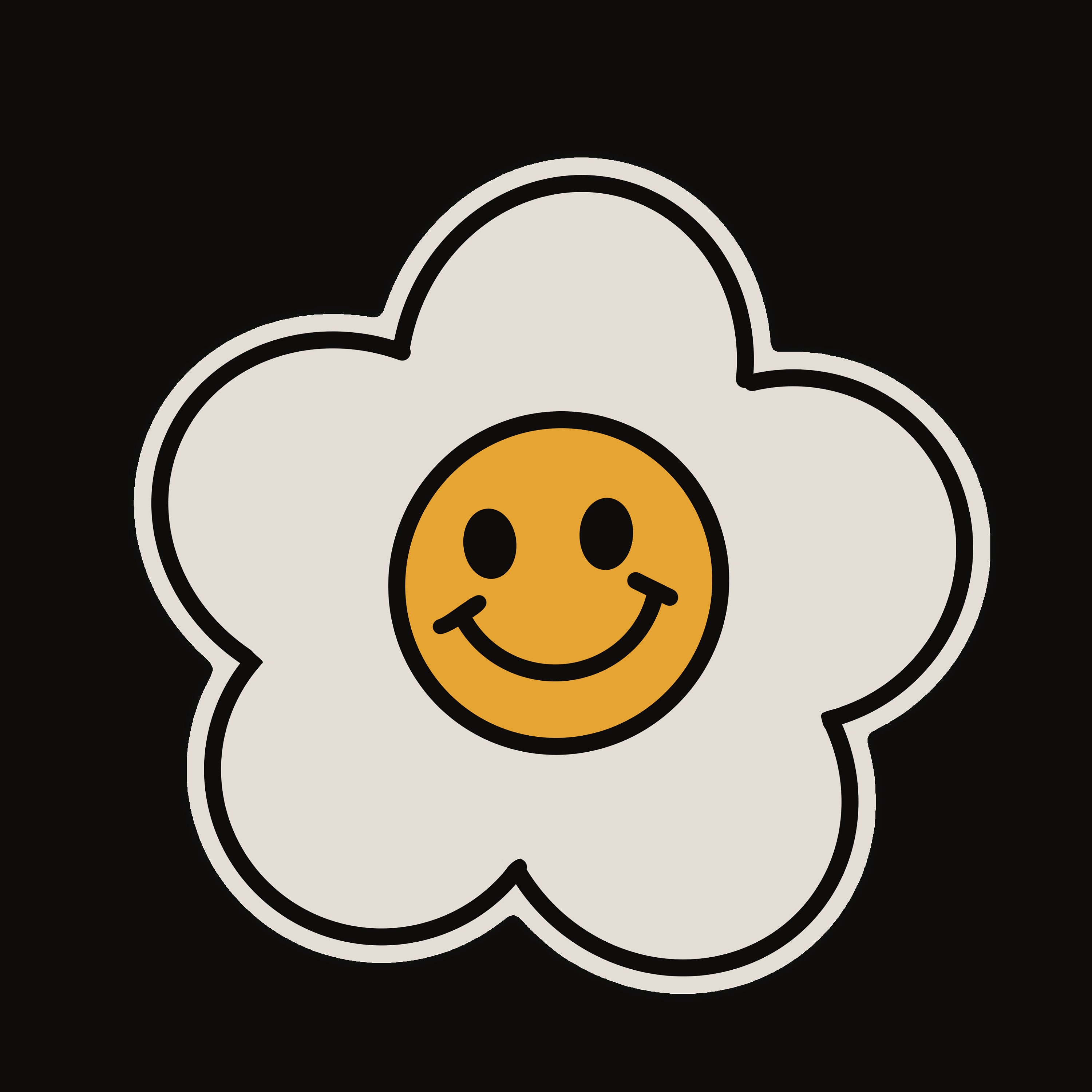Smiley Flower Sticker - Etsy