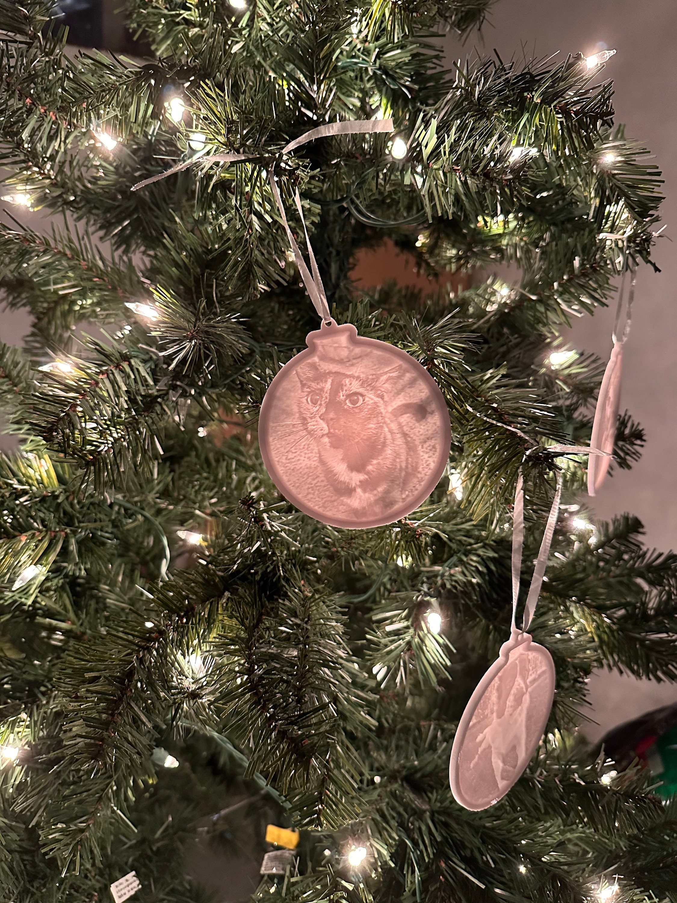 Custom 3D Printed Photo Lithophane Christmas Ornament - Etsy