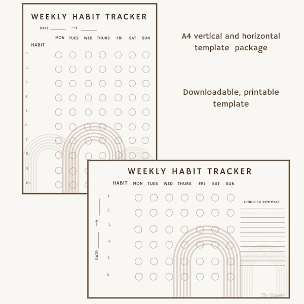 Printable Weekly Habit Tracker - Etsy