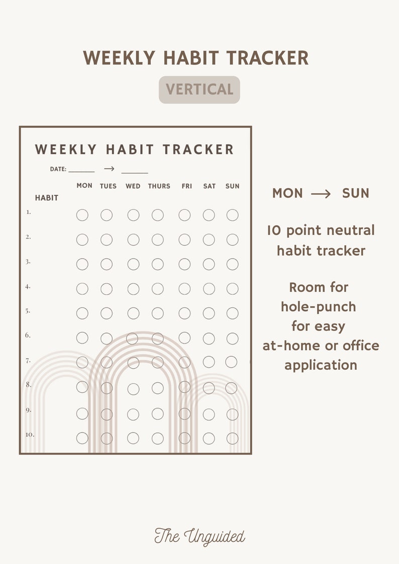Weekly Habit Tracker - Etsy