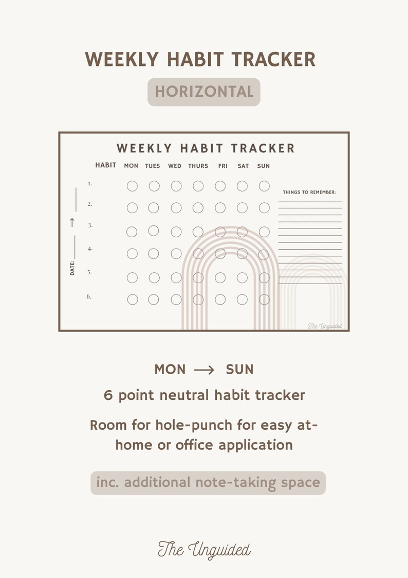 Weekly Habit Tracker - Etsy