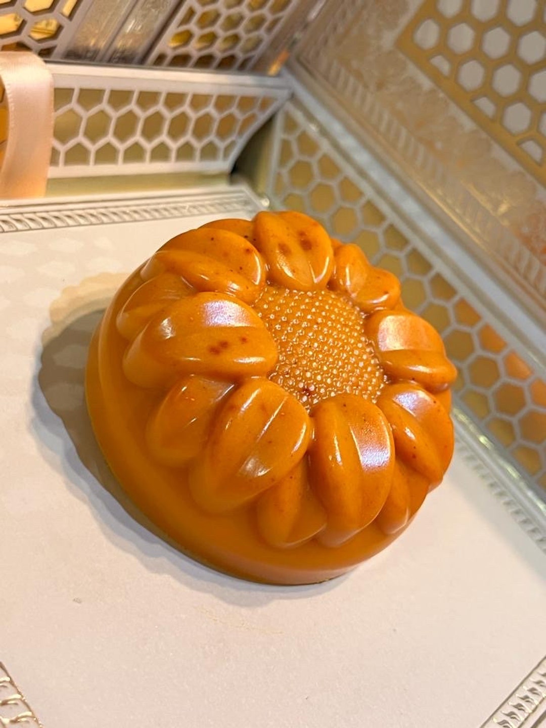 Sunflower Soap With Turmeric, Rice, and Geranium Essential Oil. - Etsy