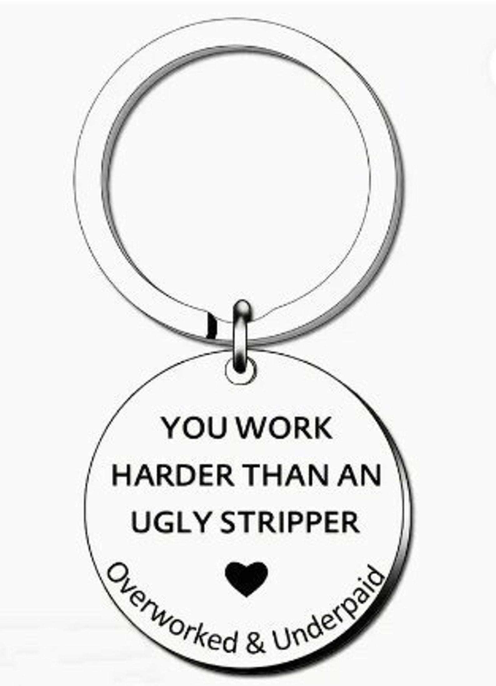 Funny Slogan Keychain Gift for Coworkers you Work Harder Than an Ugly ...